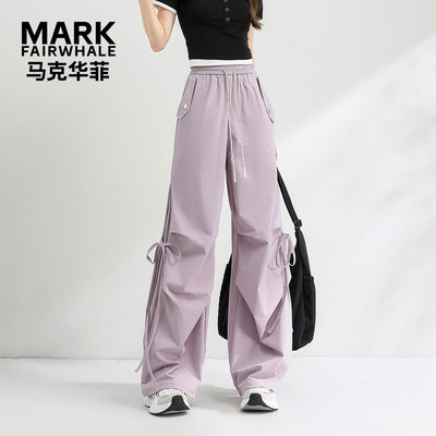 马克华菲美式阔腿伞兵裤女