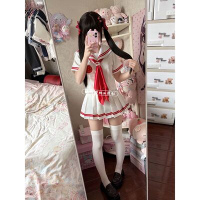 水手服校供百褶裙女软妹套装