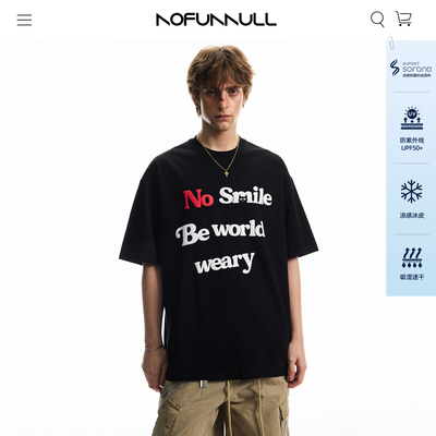 NOFUNNULL夏季索罗娜宽松凉感t恤