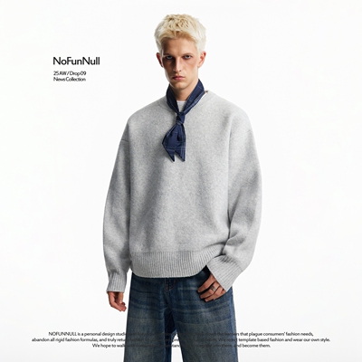 NOFUNNULL重磅混纺羊毛套头毛衣
