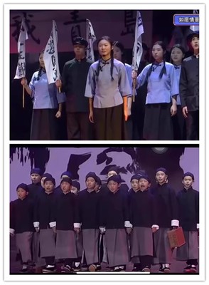 民国学生服长袍清朝马褂学生中山装演出服如愿情景剧朗诵表演服装