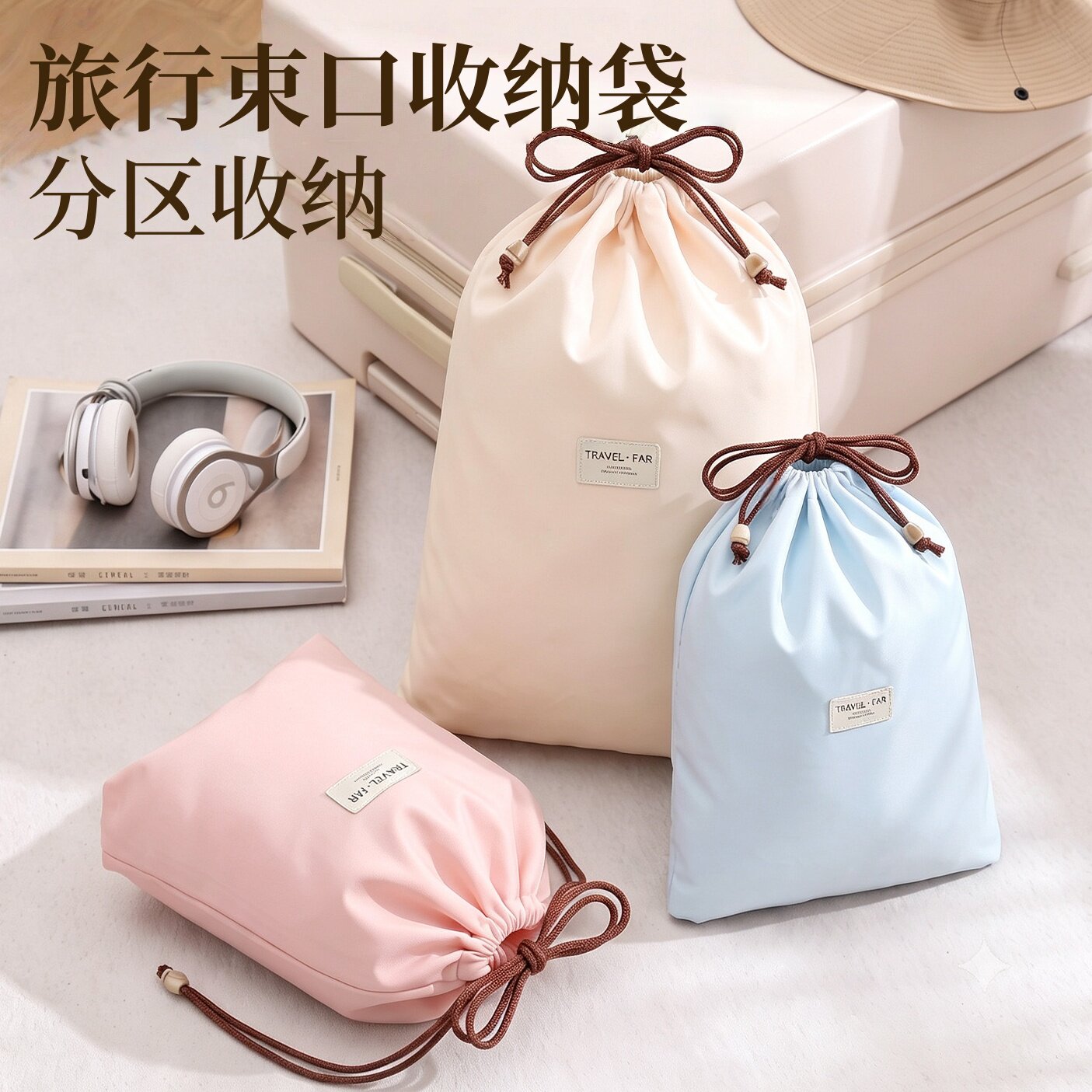 旅行收纳袋防水抽绳束口袋行李箱衣服内衣内裤大容量分装袋整理袋