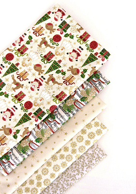 手工DIY棉布圣诞布烫金布