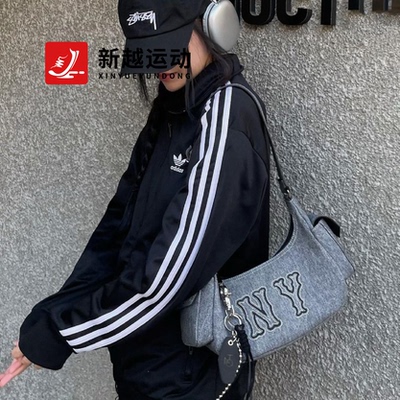 Adidas阿迪达斯三叶草男女同款复古立领黑色运动夹克外套IY8077