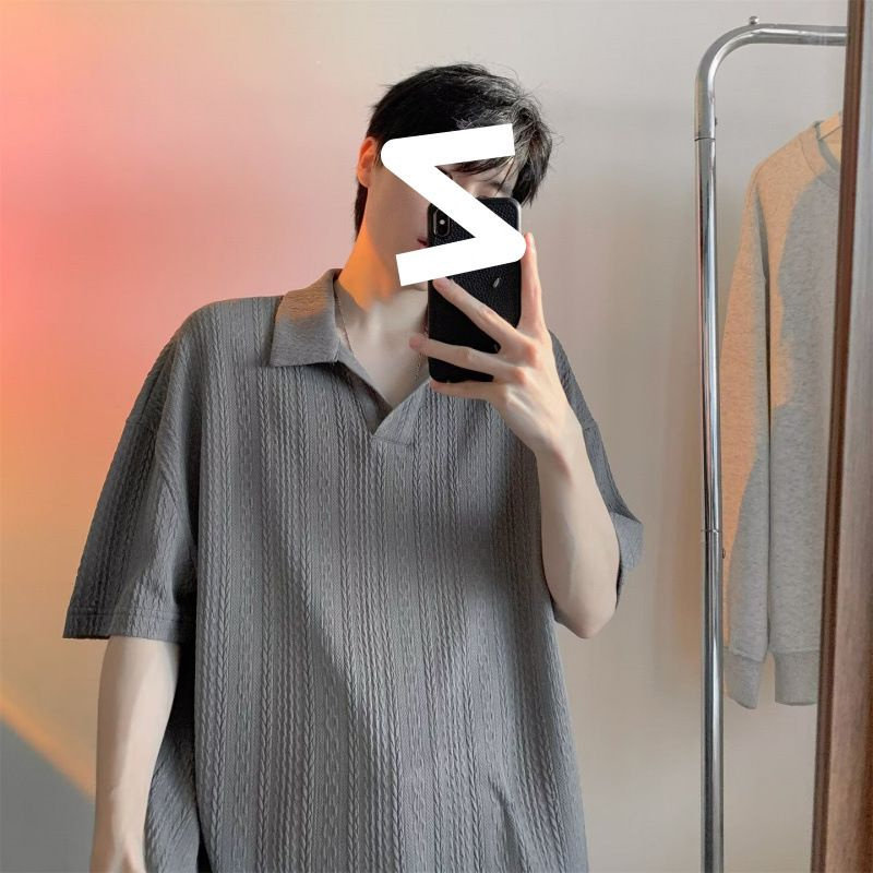 POLO领短袖T恤宽松夏装新款开叉下摆打底衫半袖上衣服潮ins