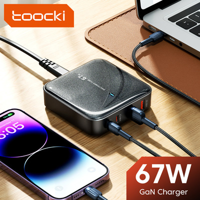 Toocki 67W GaN Desktop Charger Power Strip Charging Station For iPhone 15 14 Pro Max Xiaomi Samsung