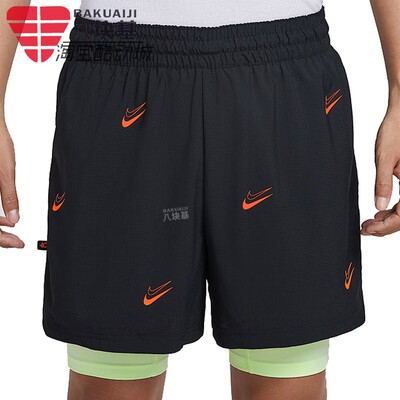 Nike耐克短裤男2025夏季满印钩子二合一速干透气五分裤HJ4216-011