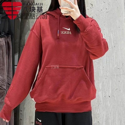 耐克女装飞马印花红色卫衣套头衫