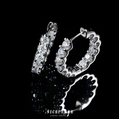 耳环NICEPOWER莫桑钻嘻哈莫桑
