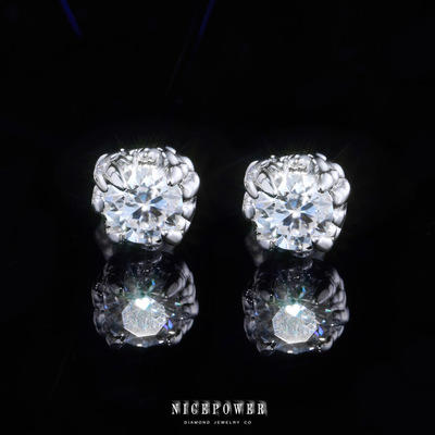 祥云龙爪VVSD色莫桑耳钉新中式