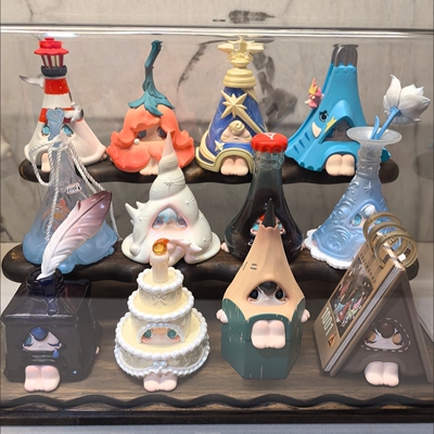 泡泡玛特1001MOONS寻找大象滑梯系列藏进奶油手办盲盒展示收纳盒