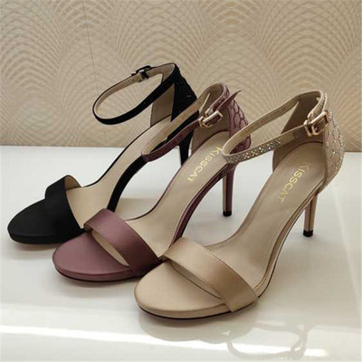 优雅风绊带细高跟防水台凉鞋