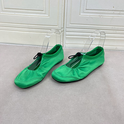 圆头纯色浅口抽绳休闲单鞋芭蕾鞋