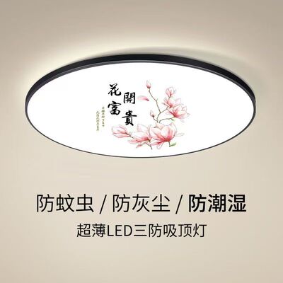 新款LED卧室吸顶灯圆形超亮客厅厨房卫生间阳台防虫防潮节能灯具