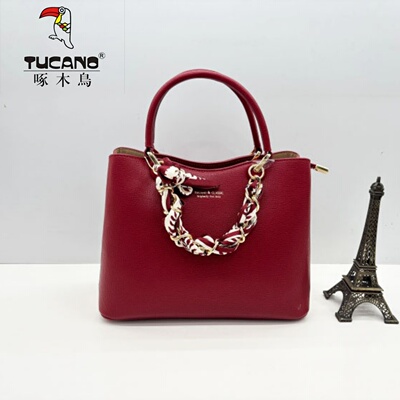 TUCANO啄木鸟手提包真皮链条女包