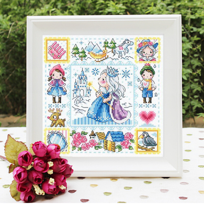 妮妮手工十字绣DIY材料包迪士尼童话冰雪女王艾莎自己配SO-3228