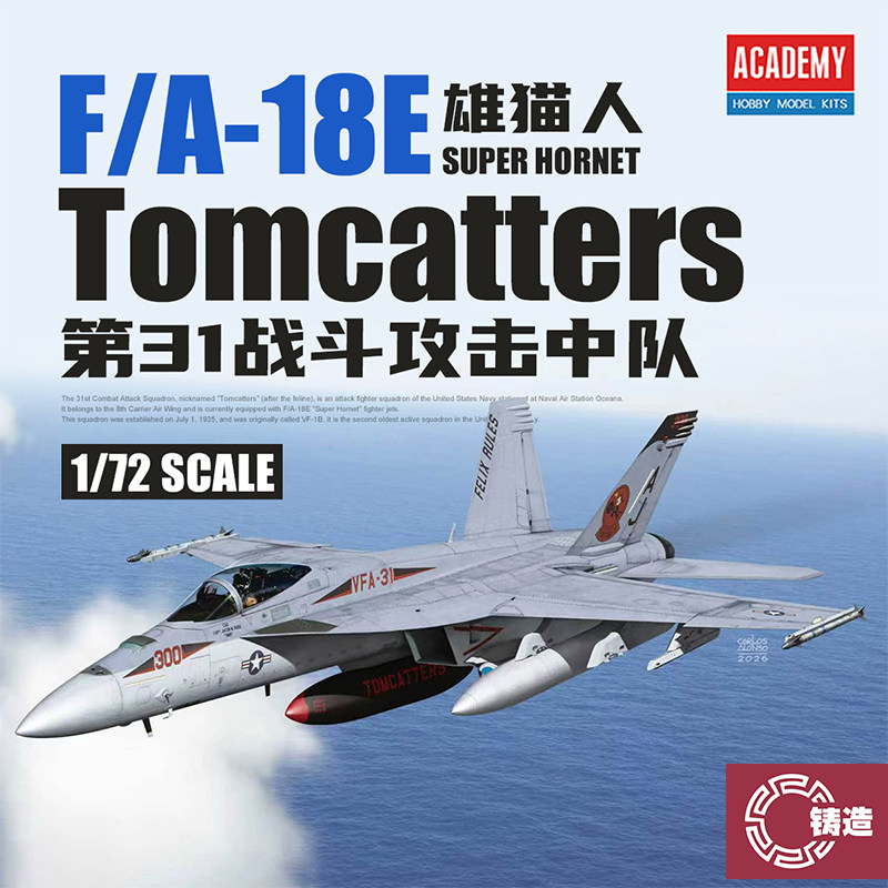 铸造模型 爱德美拼装 12595 1/72 F/A-18E超级大黄蜂 VFA-31雄猫