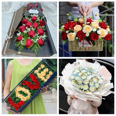 河北张家口市下花园万全崇礼区同城鲜花店七夕玫瑰送老婆女友生日