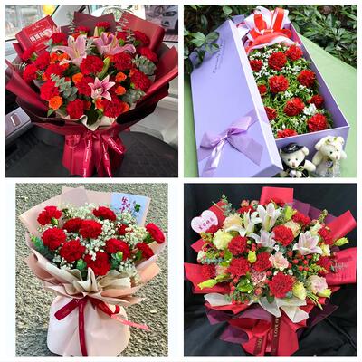 衡阳市衡东祁东县耒阳常宁市同城鲜花店38节送长辈女士康乃馨百合
