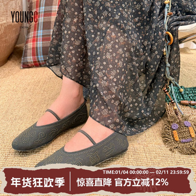 Orinous设计师品牌25ss【钉珠芭蕾奶奶鞋】 YOUNGC买手店