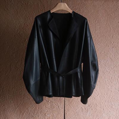 西装领真皮日本制风衣外套23AW