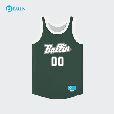 BALLIN定制复古球衣比赛服套装背心短裤可印字号男女篮球队服团队