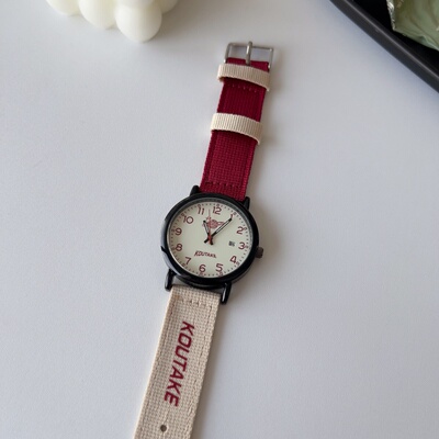 撞色帆布手表男款女款初高中学生ins风高颜值夜光石英表2026新款