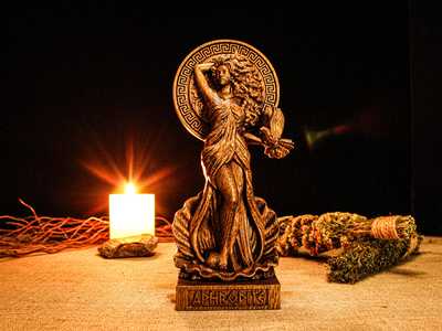 进口Aphrodite 希腊美神阿芙洛狄忒橡木雕像 希腊神话收藏 家居