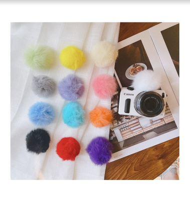 可爱毛绒球球相机A6400热靴保护盖适用于佳200DM50索尼富士XT30