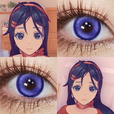 米塔cos美瞳半年抛米塔Miside小大直径星际蓝紫隐形眼镜漫展佳WE