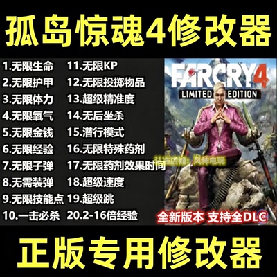 孤岛惊魂4修改器steam正版epic辅助科技工具电脑Win电脑不含游戏