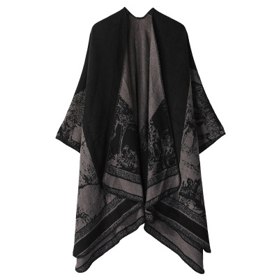 Multicolorshawlcapewitha