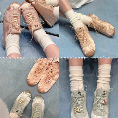 25FW经典缎面平底芭蕾德训鞋女