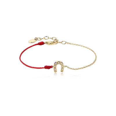 小红绳马年年限定手链18K金本命年马蹄镶钻男女手绳轻奢高级送礼