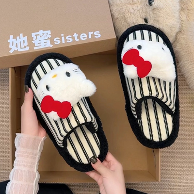 hellokitty包头棉拖鞋女外穿2025秋冬可爱毛毛拖鞋防滑臭家居棉鞋