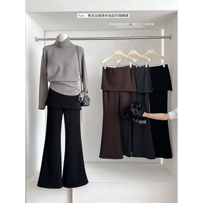 这版型真好看！屁帘微喇加绒裤子