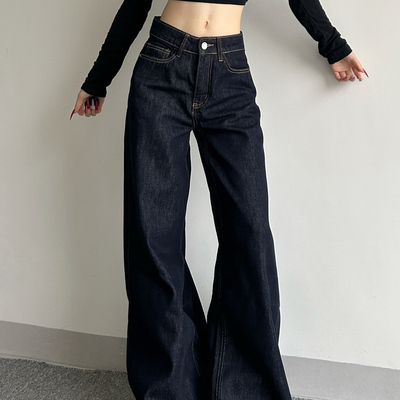 欧美风新款美式复古牛仔裤