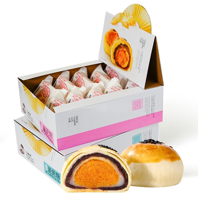 嘉品麦丰蛋黄酥雪媚娘红豆原味500g10枚装一整箱传统糕点工厂直发