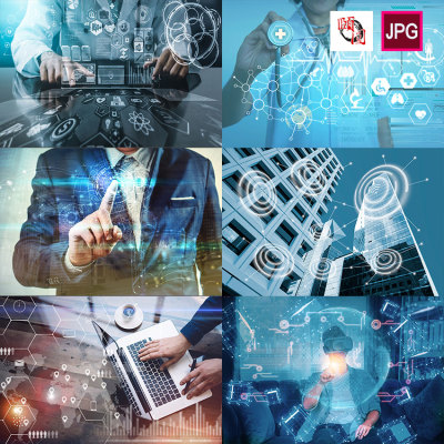 商务科技万物互联网络连接概念高清背景图片设计素材