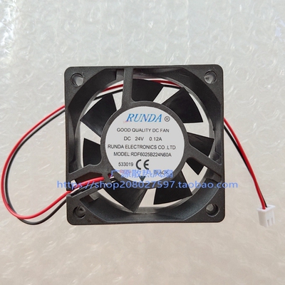 RUNDA全新RDF6025B224N60A DC12V24V伏6cm60*60*25mm变频器小风扇