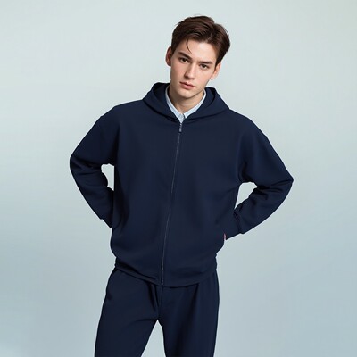 男女宽松连帽拉链运动卫衣