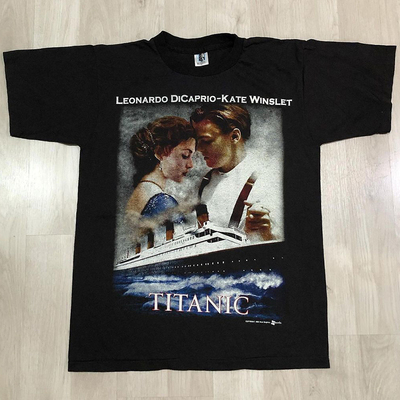 vintage短袖泰坦尼克号纯棉t恤