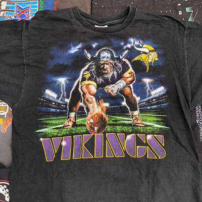 维京传奇重磅纯棉落肩短袖T恤