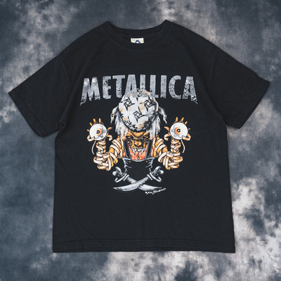 Metallica重磅纯棉复古摇滚T恤男