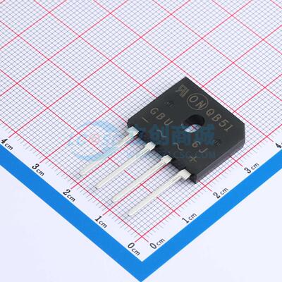 整流桥 GBU6J GBU-4 600V 6A onsemi(安森美) 电子元器件配单