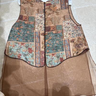 瑞瑞26夏上新重工亮珠花边新中式马甲26112