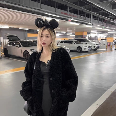 瑞瑞加厚颗粒绒舒适百搭羊毛外套（含100羊毛）L-CP77048