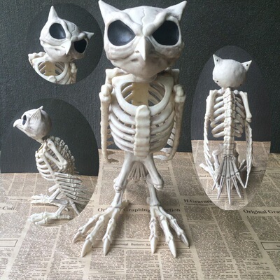 Skull, owl, spider, terrifying animal costume props, prank