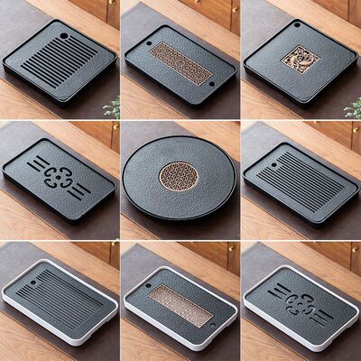 Tea tray, household artificial stone rectangular drainage t