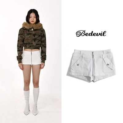 柳智敏同款双腰头迷你工装裙裤